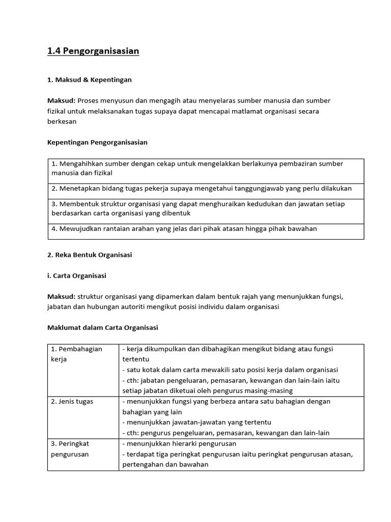 Sem 2 Nota Bab 1 (1.4) | PDF