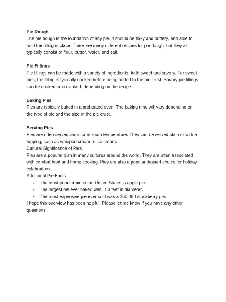 Pie Handouts | PDF