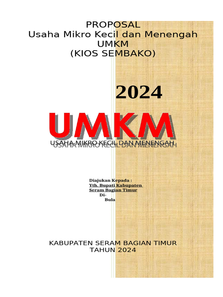 Contoh Proposal Usaha Warung Sembako 5 | PDF