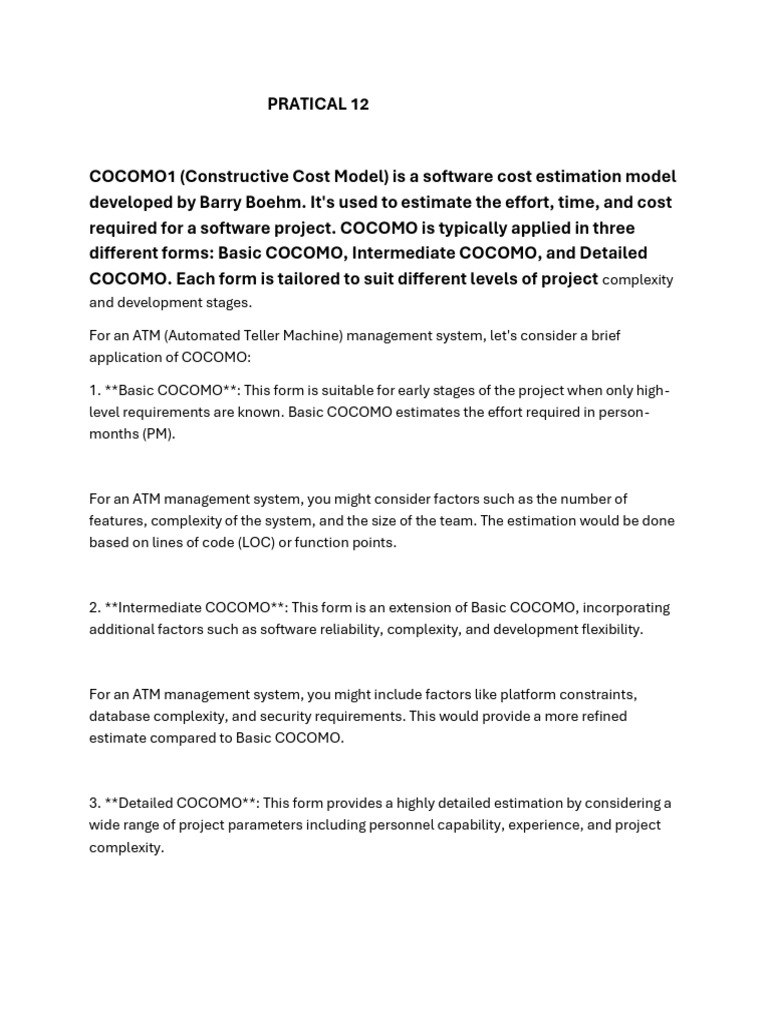 COCOMO Constructive Cost Model Is A Software Cost Estimati 1 PDF