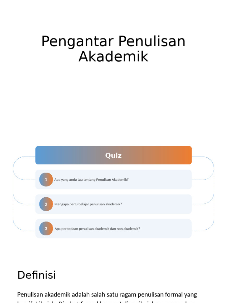Pengantar Penulisan Akademik | PDF