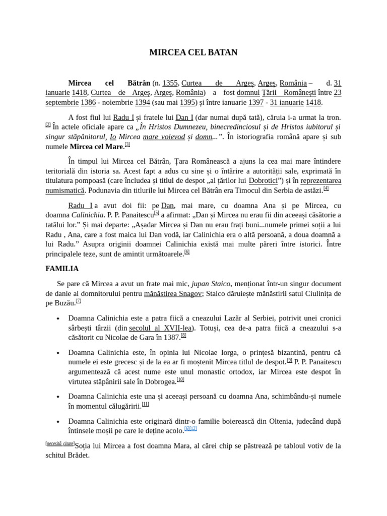 Mircea Cel Batran | PDF