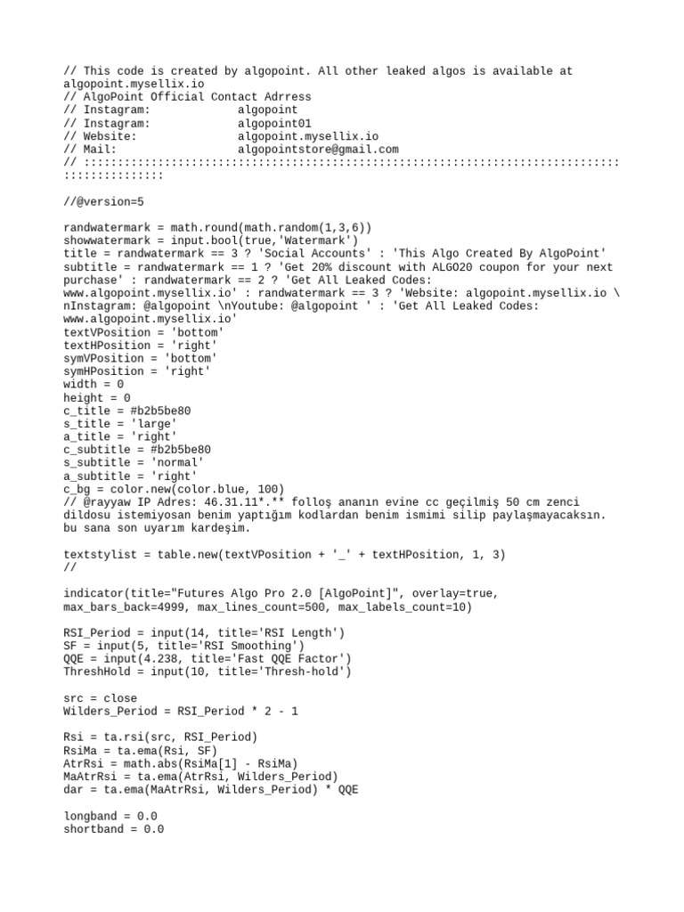 (AlgoPoint) Futures Algo 2.0 | PDF