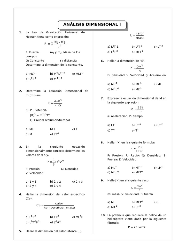 Análisis Dimensional | PDF