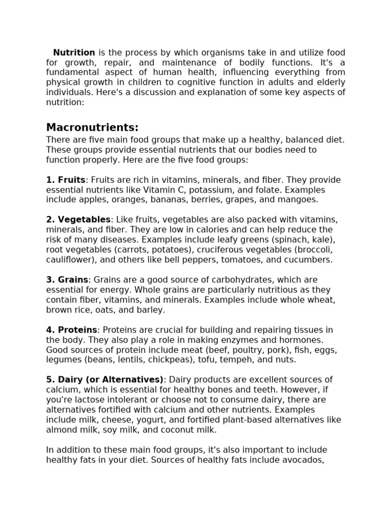 PE 2 Nutrition | PDF