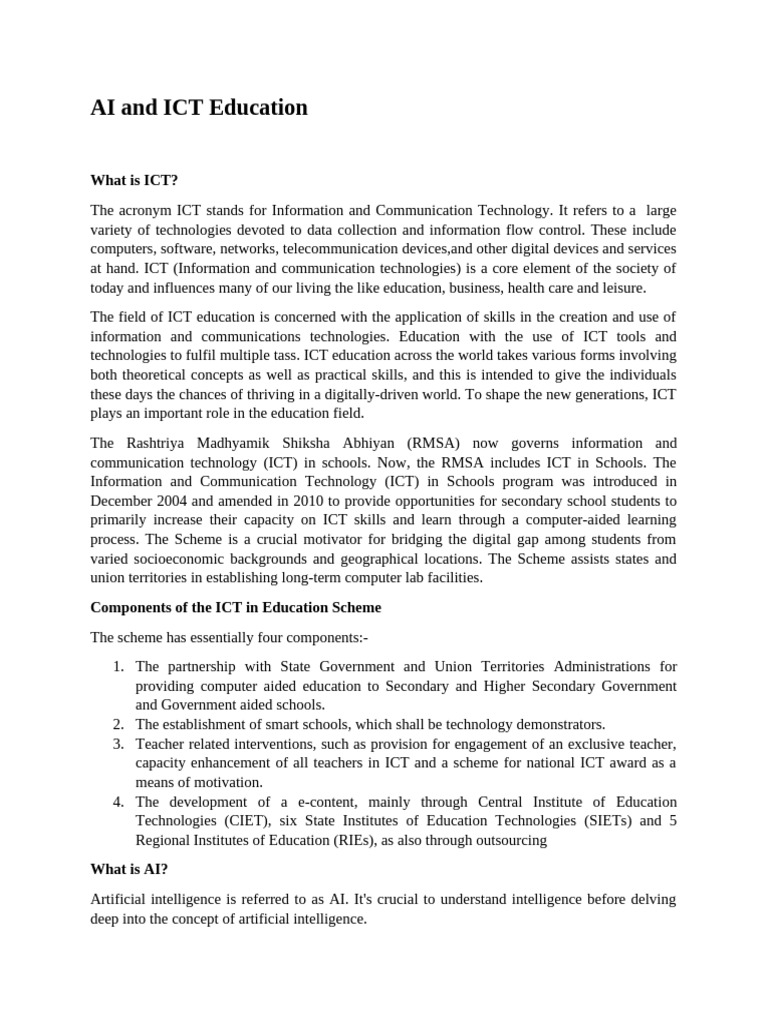 Development of AI N ICT in Education | PDF