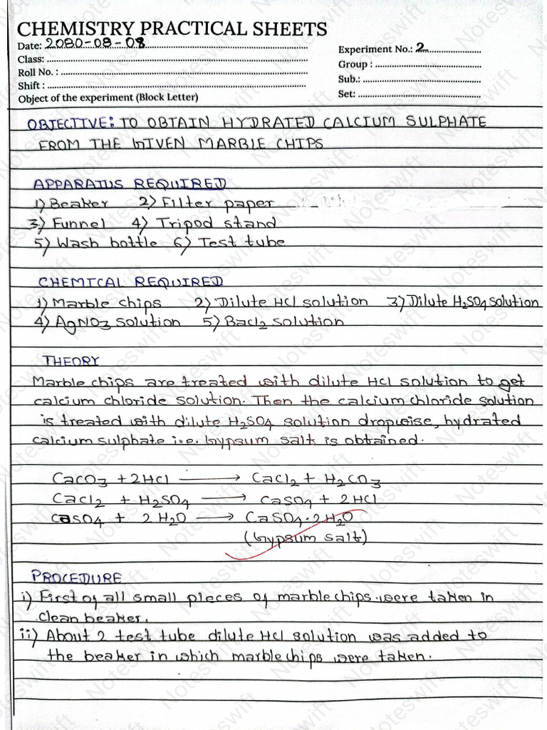Chemistry Practical 2 | PDF