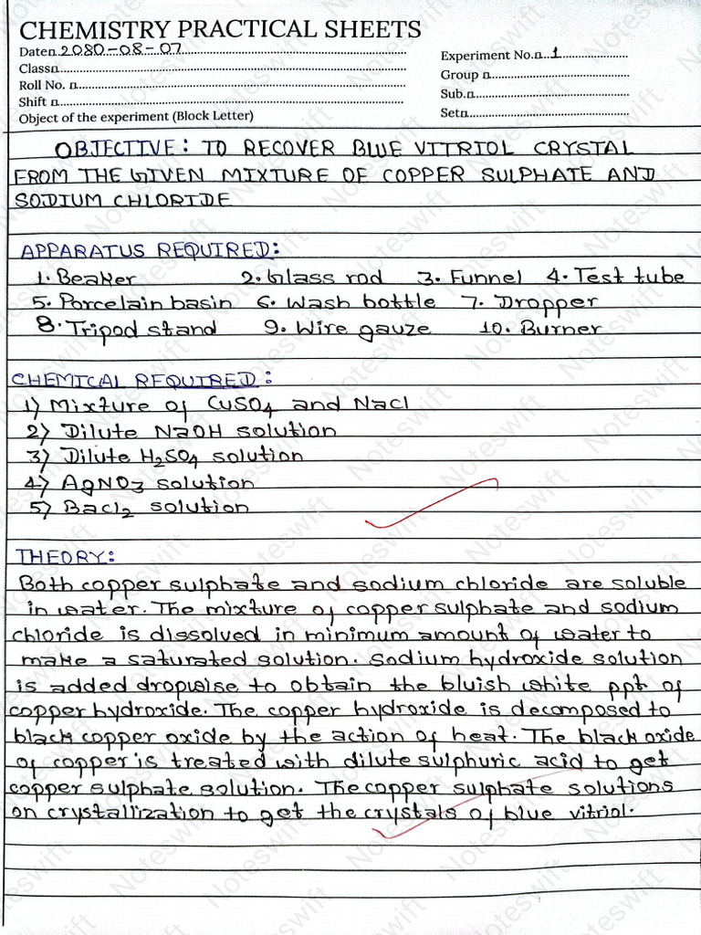 Chemistry Practical 1 | PDF