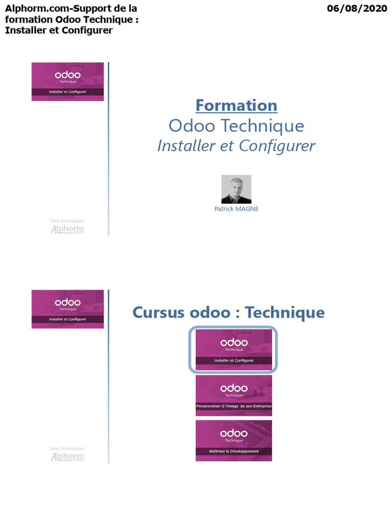 Ressources Formation Odoo Technique Installer Et Configurer | PDF