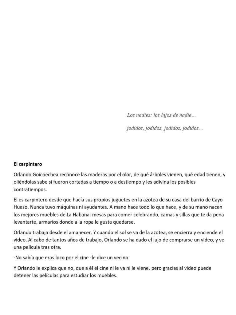 Los Nadies | PDF