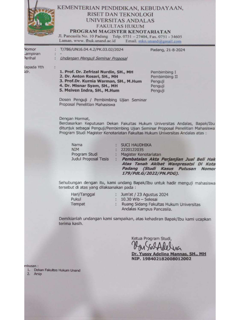 Undangan Sempro Suci Haudhika | PDF