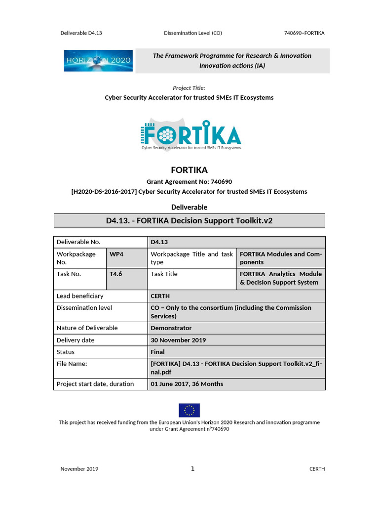 (FORTIKA) D4.13 - ForTIKA Decision Support Toolkit.v2 - Final | PDF