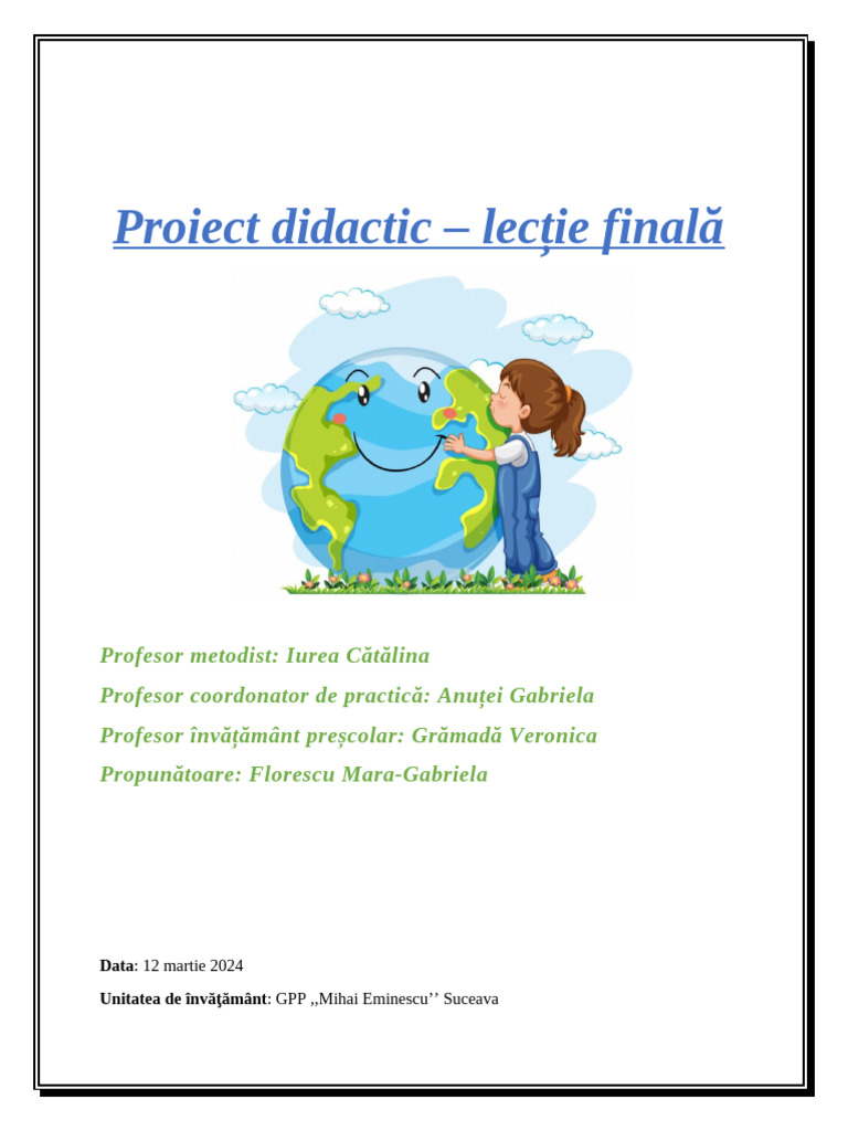 Proiect Didactic Lectie Finala | PDF