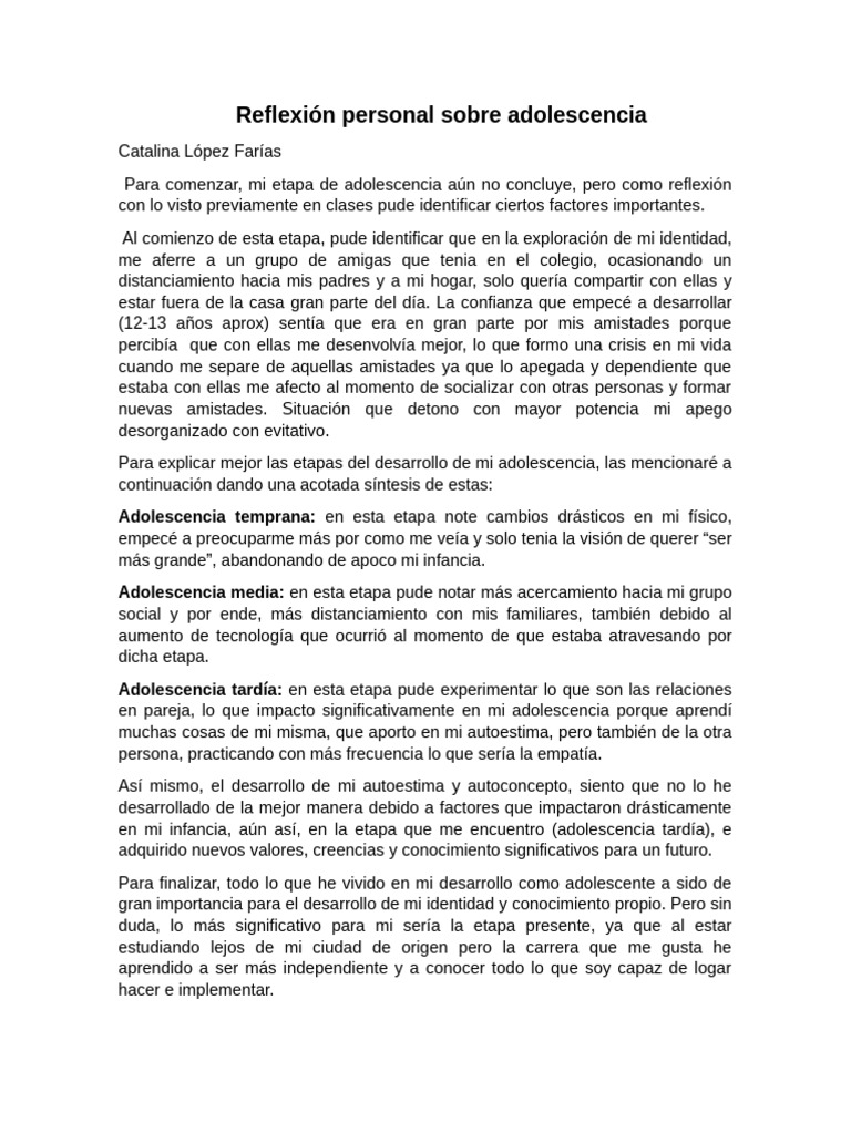 Reflexión Personal | PDF