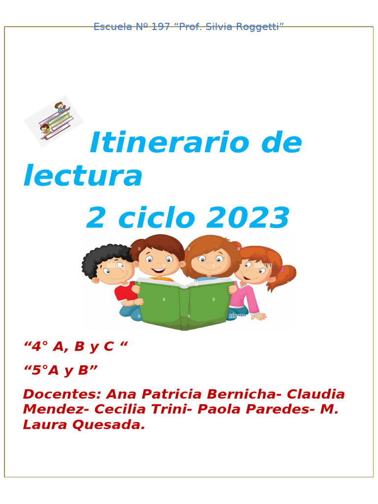 Itinerario de Lectura 2 Ciclo 2023-3 | PDF