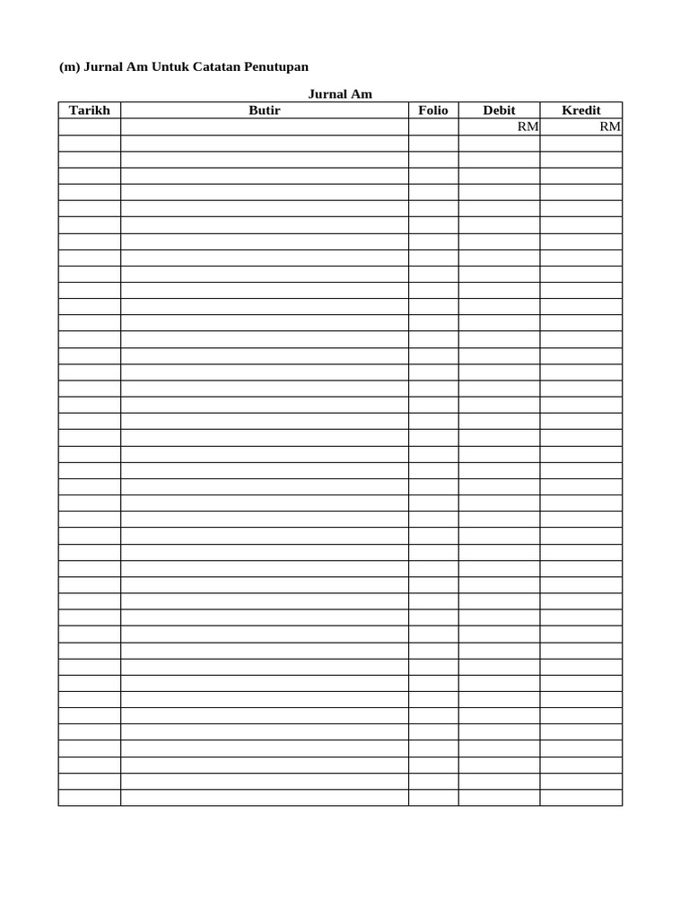 Format Akaun Kerja Kursus 3 (Catatan Penutupan) | PDF