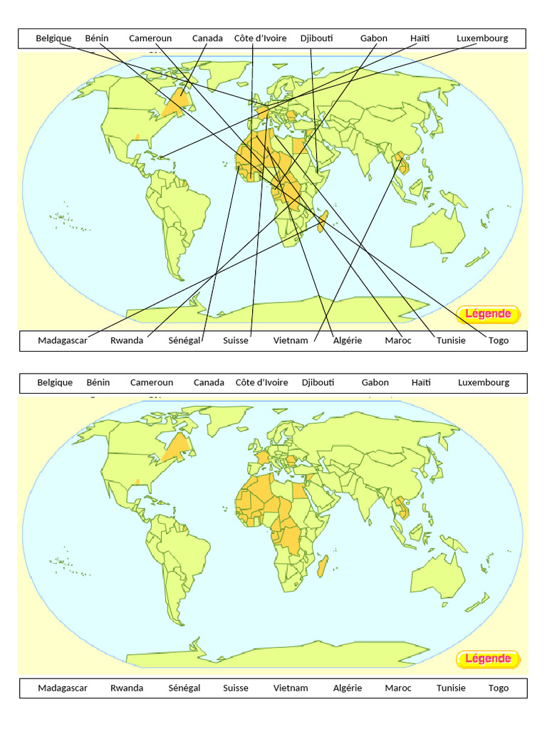 Francophonie Maps 1 & 2 Master Copies | PDF
