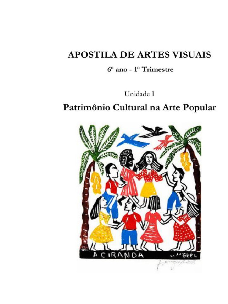 Apostila de Artes Visuais 6ano Unidade I 240318 101309 | PDF