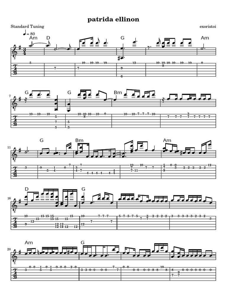 Tablature Music | PDF