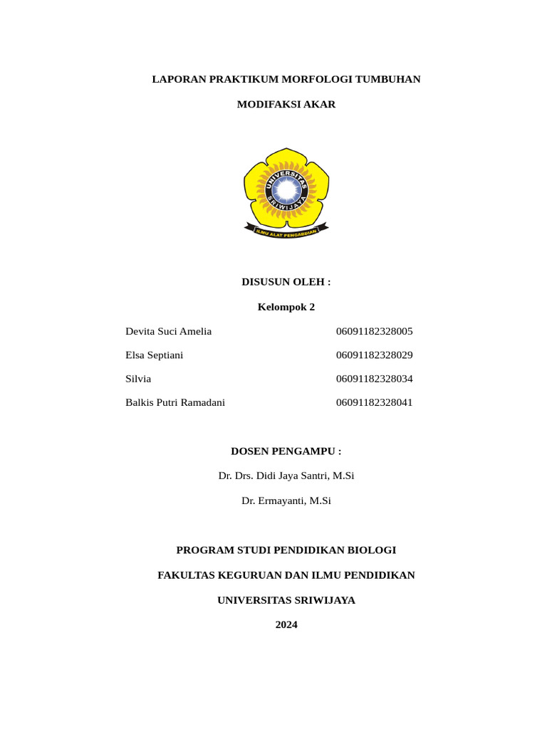 Laporan Praktikum Morfologi Tumbuhan - Modifikasi Akar - Kelompok 2 ...