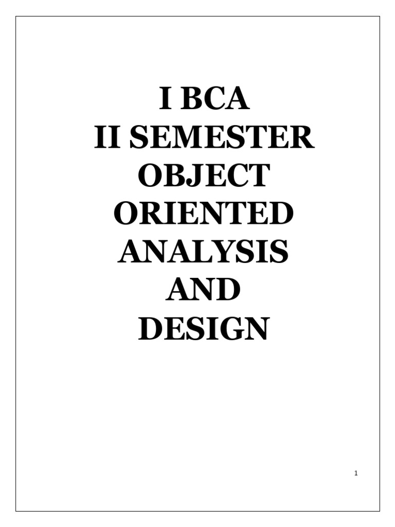 Ooad Bca 1 | PDF