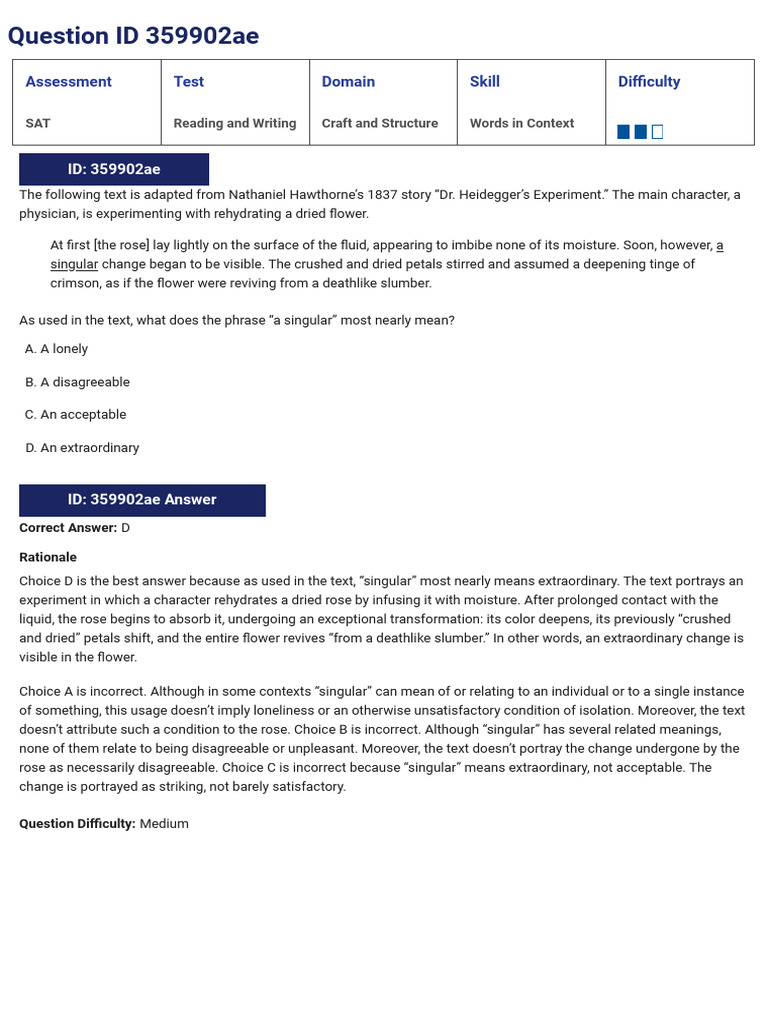 SAT Suite Question Bank - Words in Context | PDF | Sat | Philosophy
