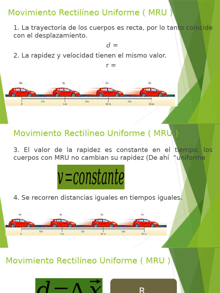 Clase Mru para 2 Emt Repaso de Conceptos y Graficos Con Ejemplos | PDF