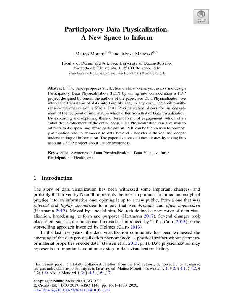 Participatory Data Physicalization: A New Space to Inform. | PDF