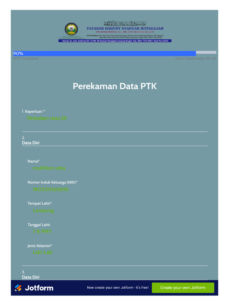 Form Data Pegawai (1) | PDF