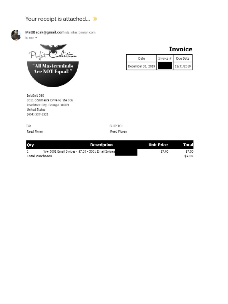 5001 Emails Wipes Receipt | PDF