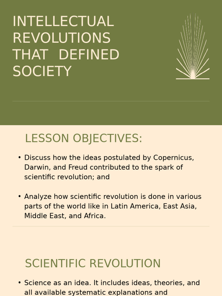 Lesson 1 Intellectual Revolutions That Defined Society | PDF