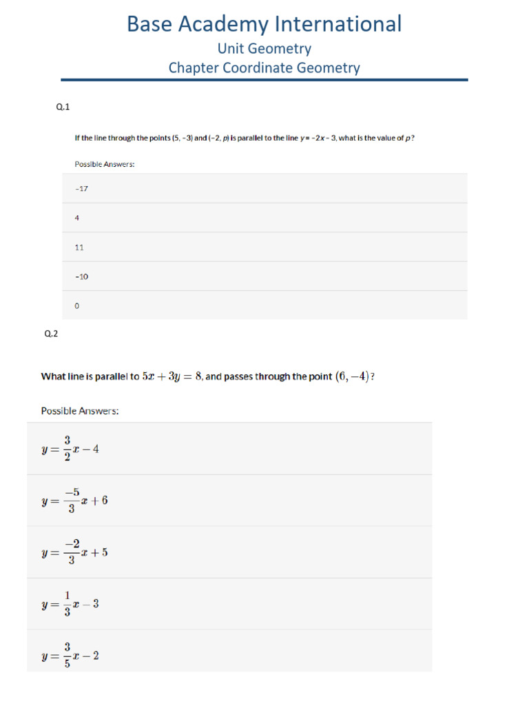 SAT Assignment 3D Coordinate Geometry | PDF