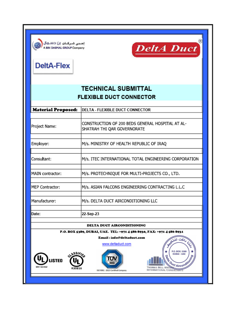 Submittal-Flexible Duct Connectors-22.09.2023 | PDF