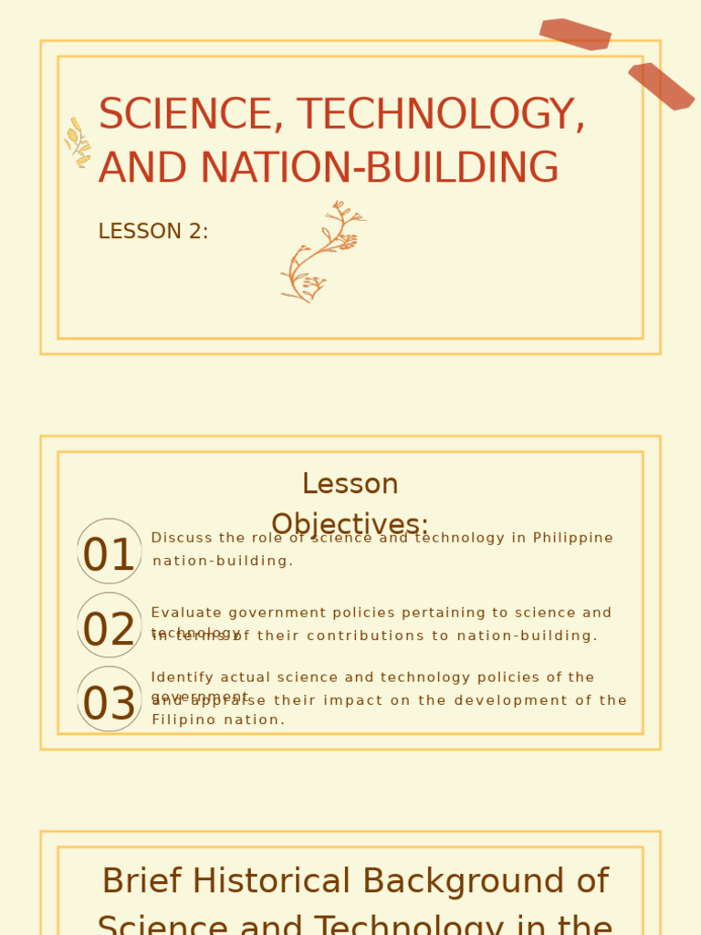 Lesson 2 Science, Technology, and Nation-Building | PDF | Science ...
