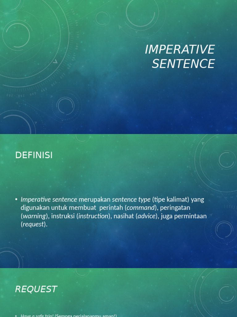 Imperative Sentence | PDF