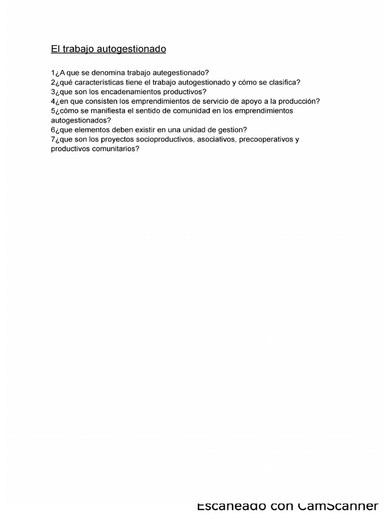El Trabajo Autogestionado 1 | PDF