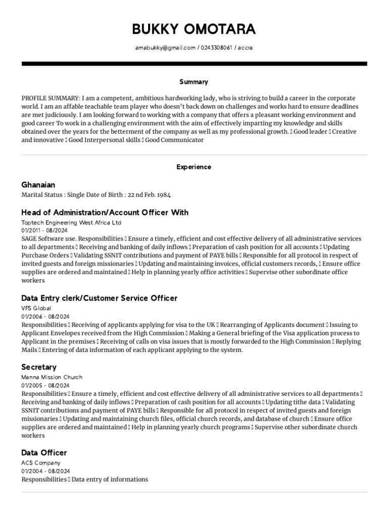 Bukky CV 2024 Version | PDF