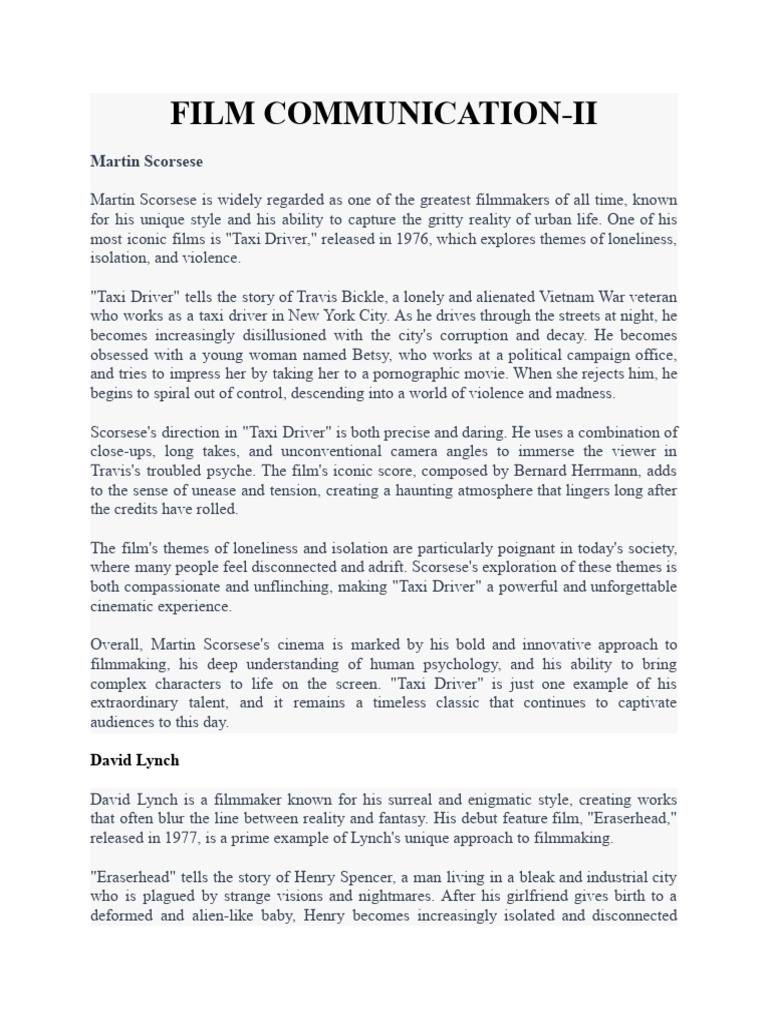 Film Communication II | PDF