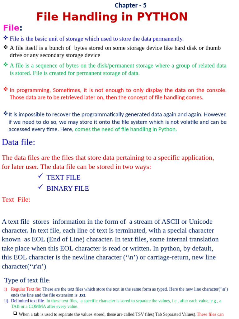File Handling in Python | PDF