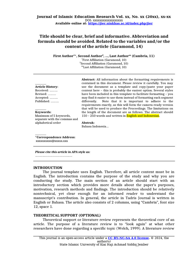 Template JIER - Mulai Vol 5 No 3 2024 | PDF