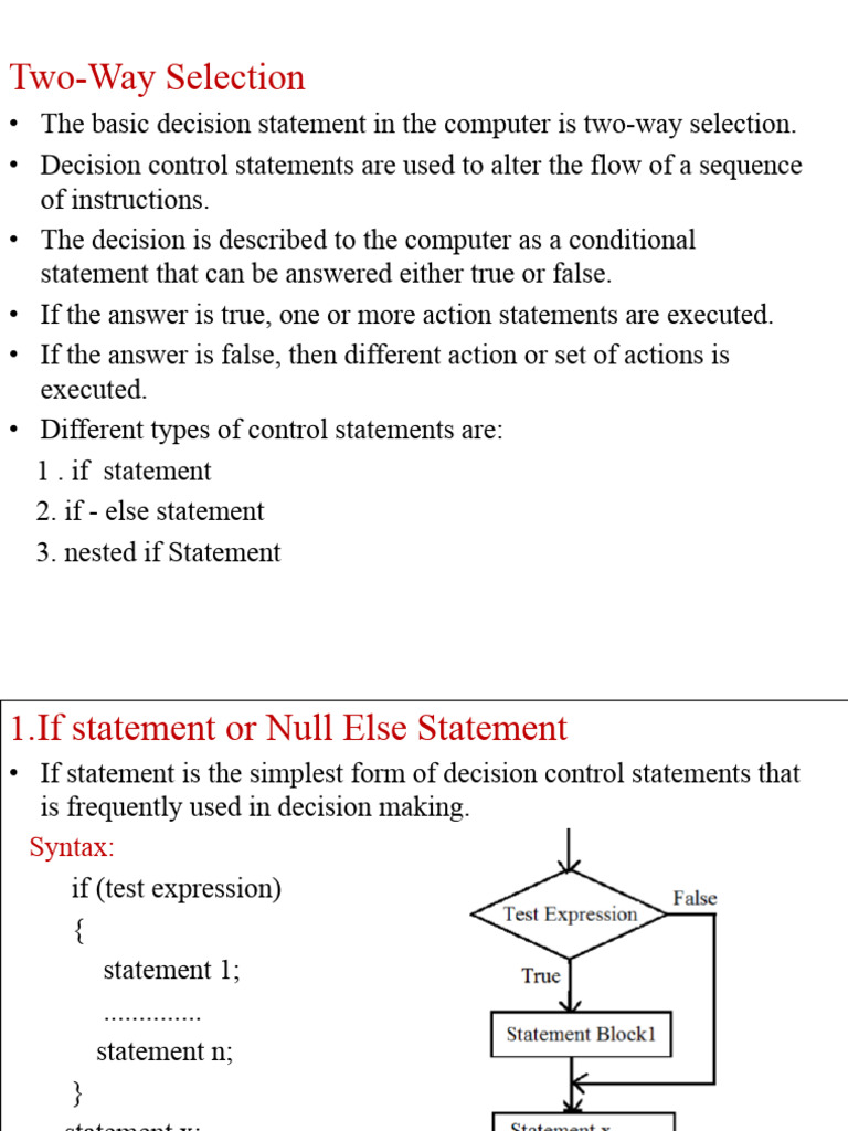 Two Way & Multiway Selection | PDF