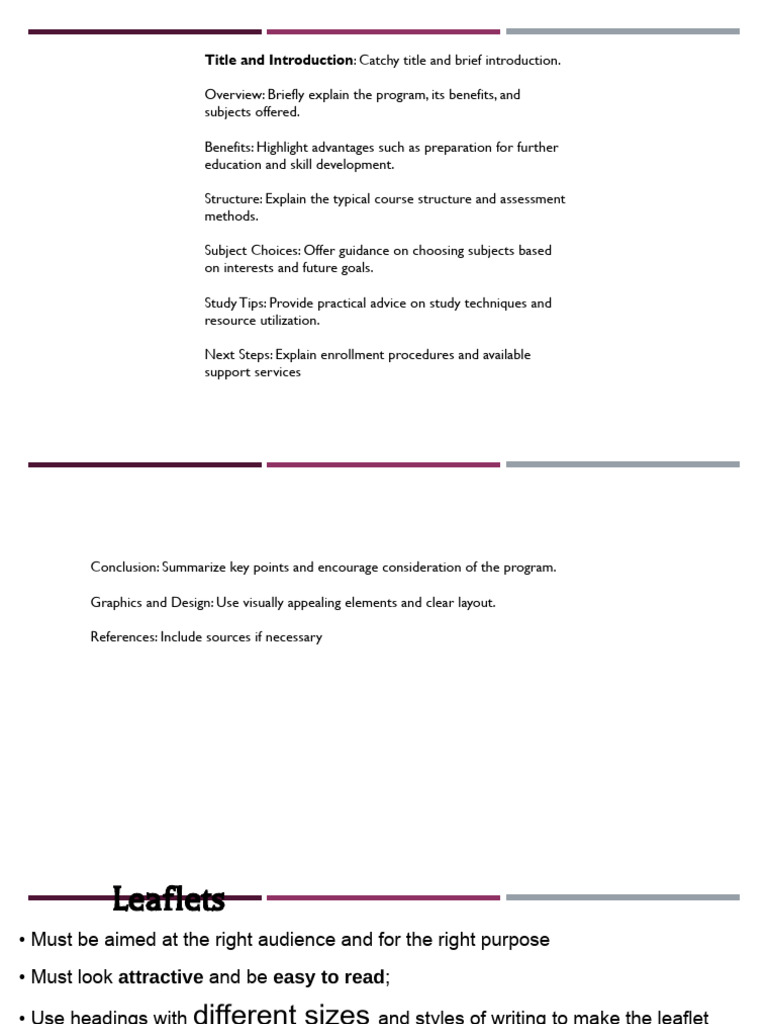 Writing A Leaflet | PDF