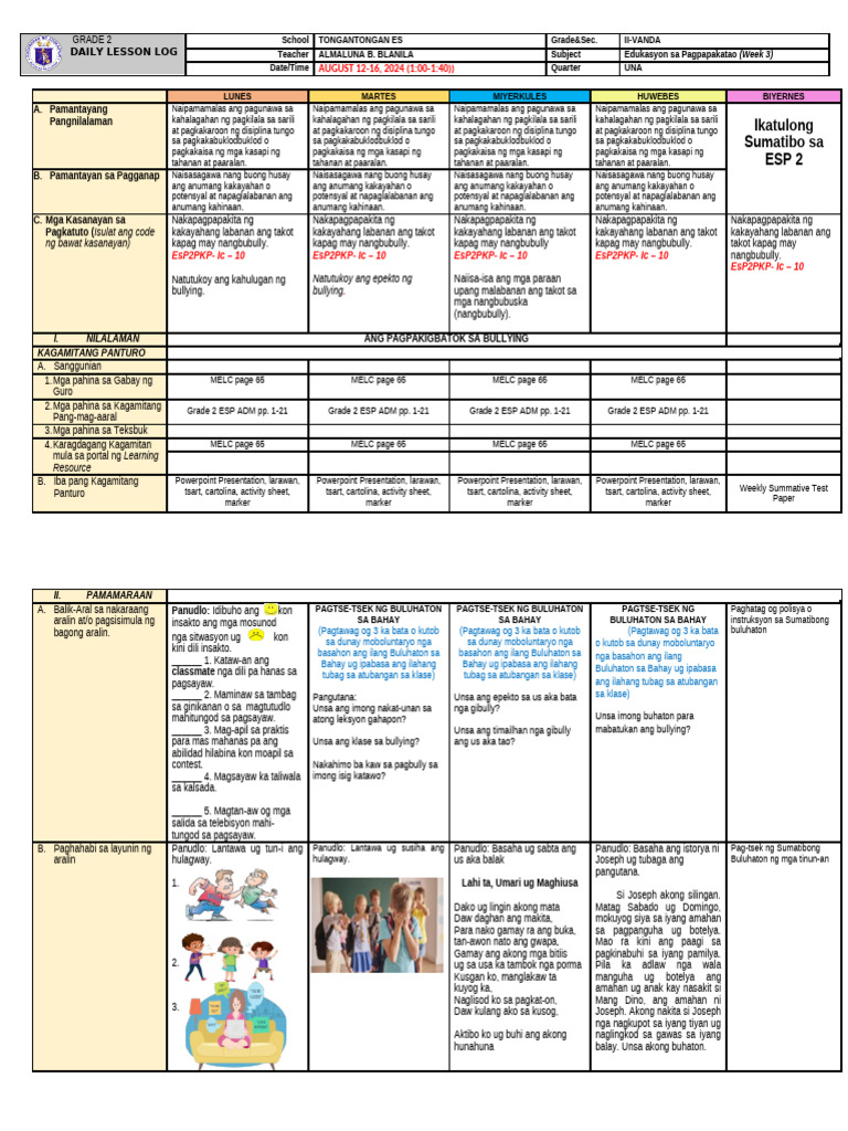 Q1 DLL Esp2 Week-3 | PDF