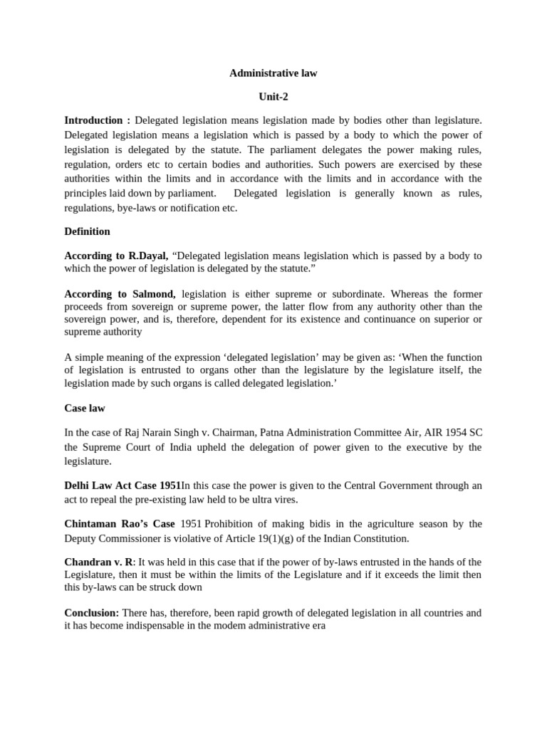 Delegated Legislation & Admin Directives | PDF | Administrative Law ...