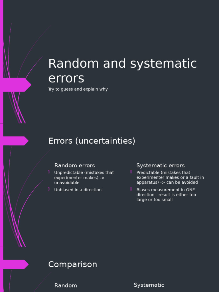 Random and Systematic Errors | PDF | Observational Error | Computers