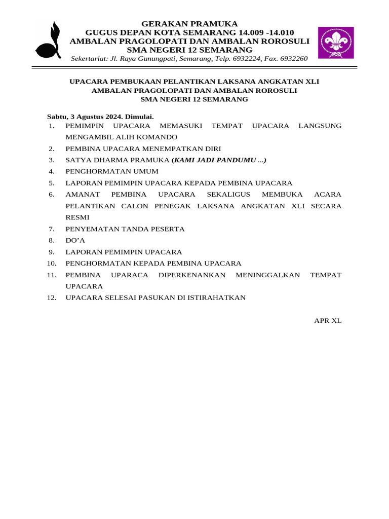 Teks MC Upacara | PDF