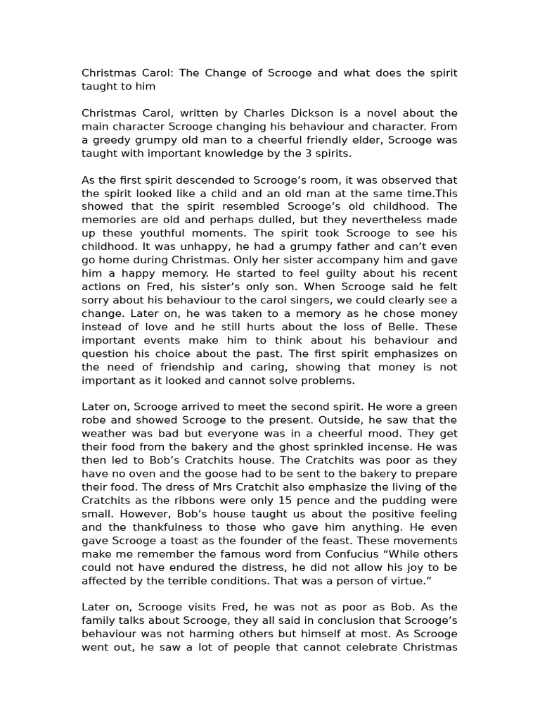 Christmas Carol essay | PDF
