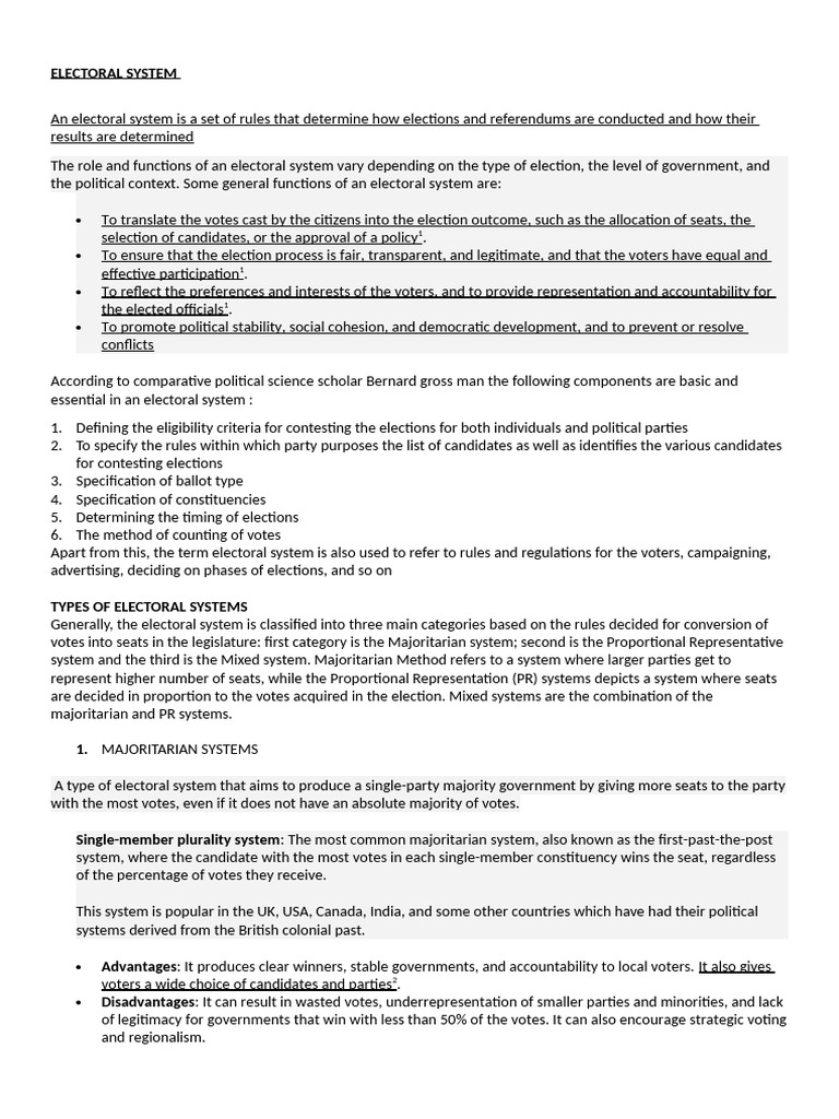 Disadvantages of Majoritarian Systems | PDF | Voting | Elections
