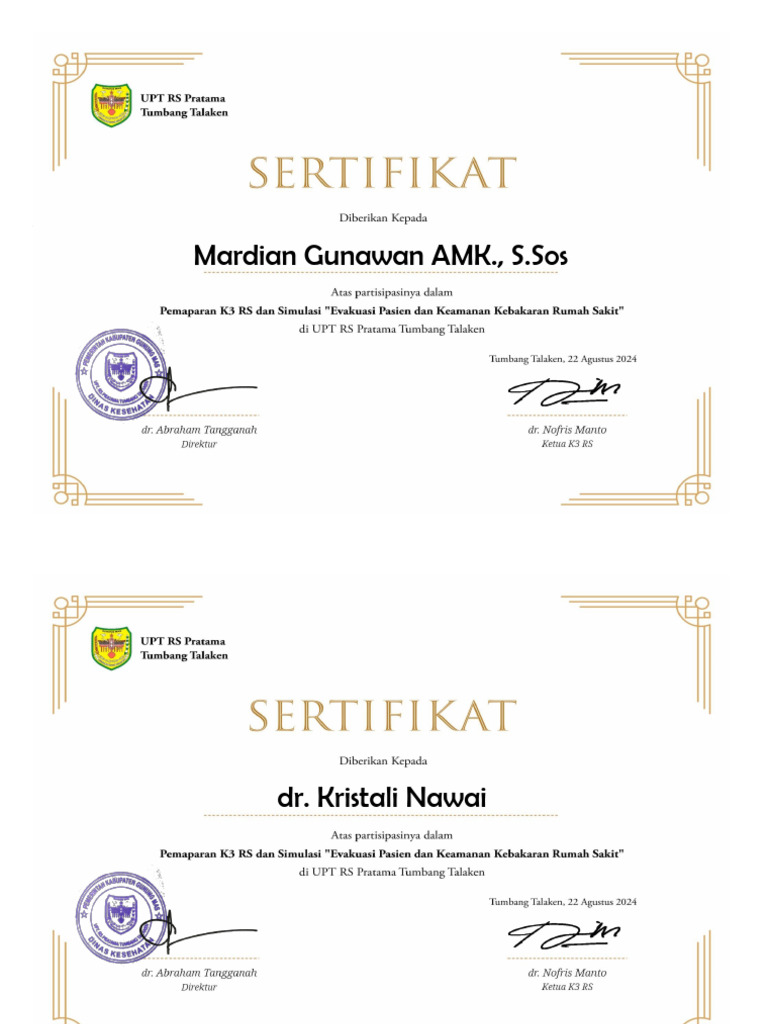 Sertifikat k3 Fix-1 | PDF