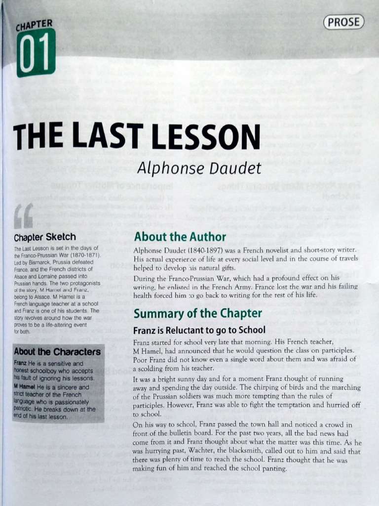 The Last Lesson | PDF